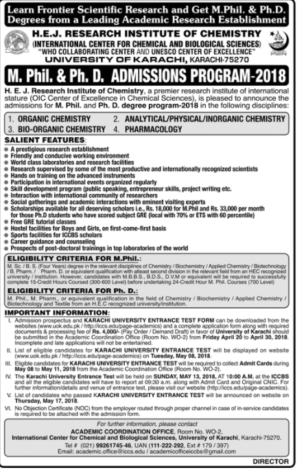 UOK University of Karachi Admission 2018 Last Date, Fee Structure and ...